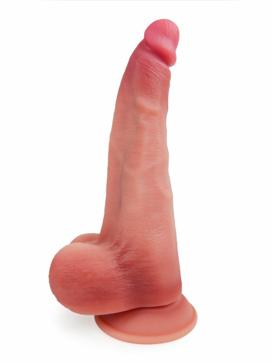 Телесный реалистичный фаллоимитатор с присоской, 30 см, силикон, для максимальной стимуляции