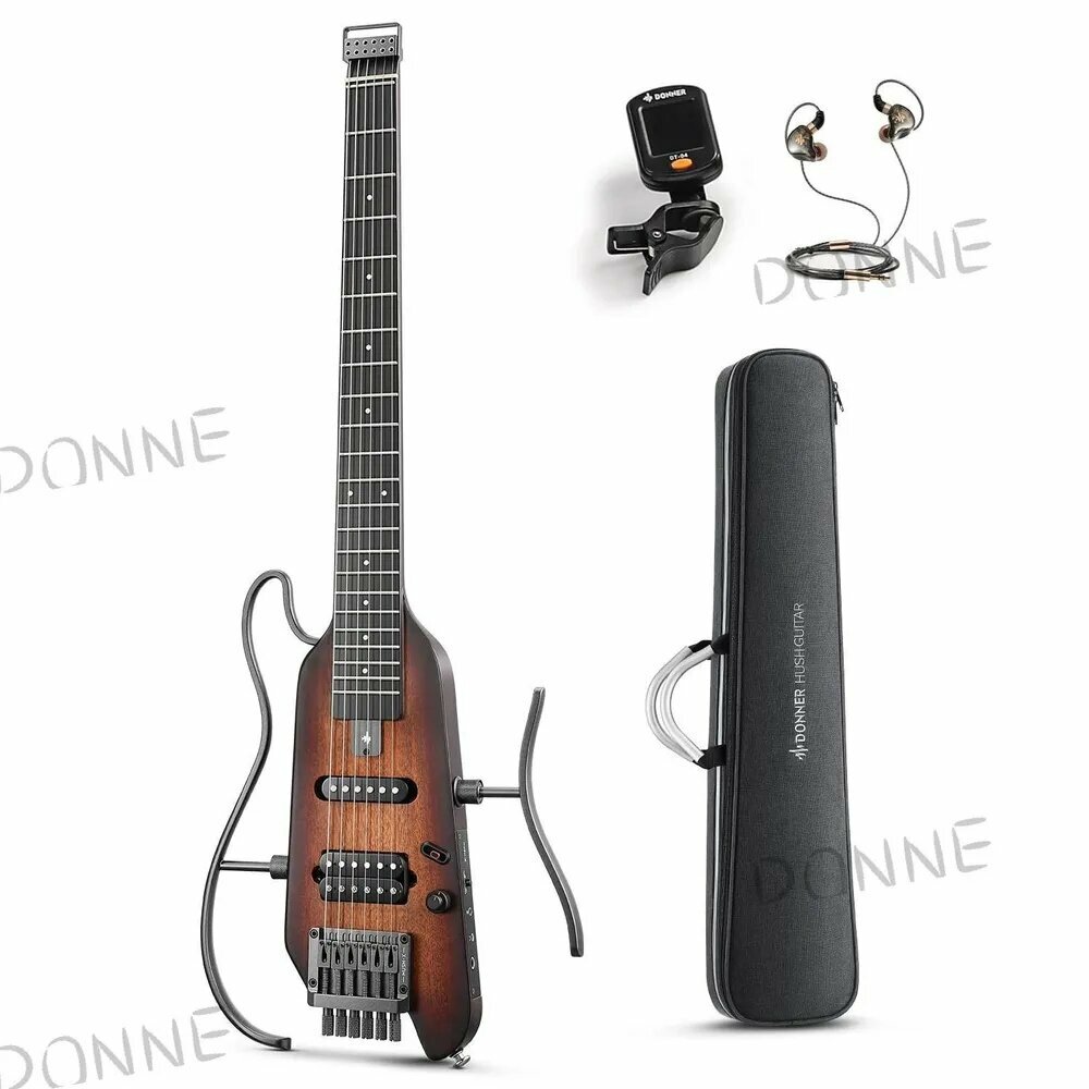 Donner Электрогитара HUSH-X 6-струнная, корпус Красное дерево