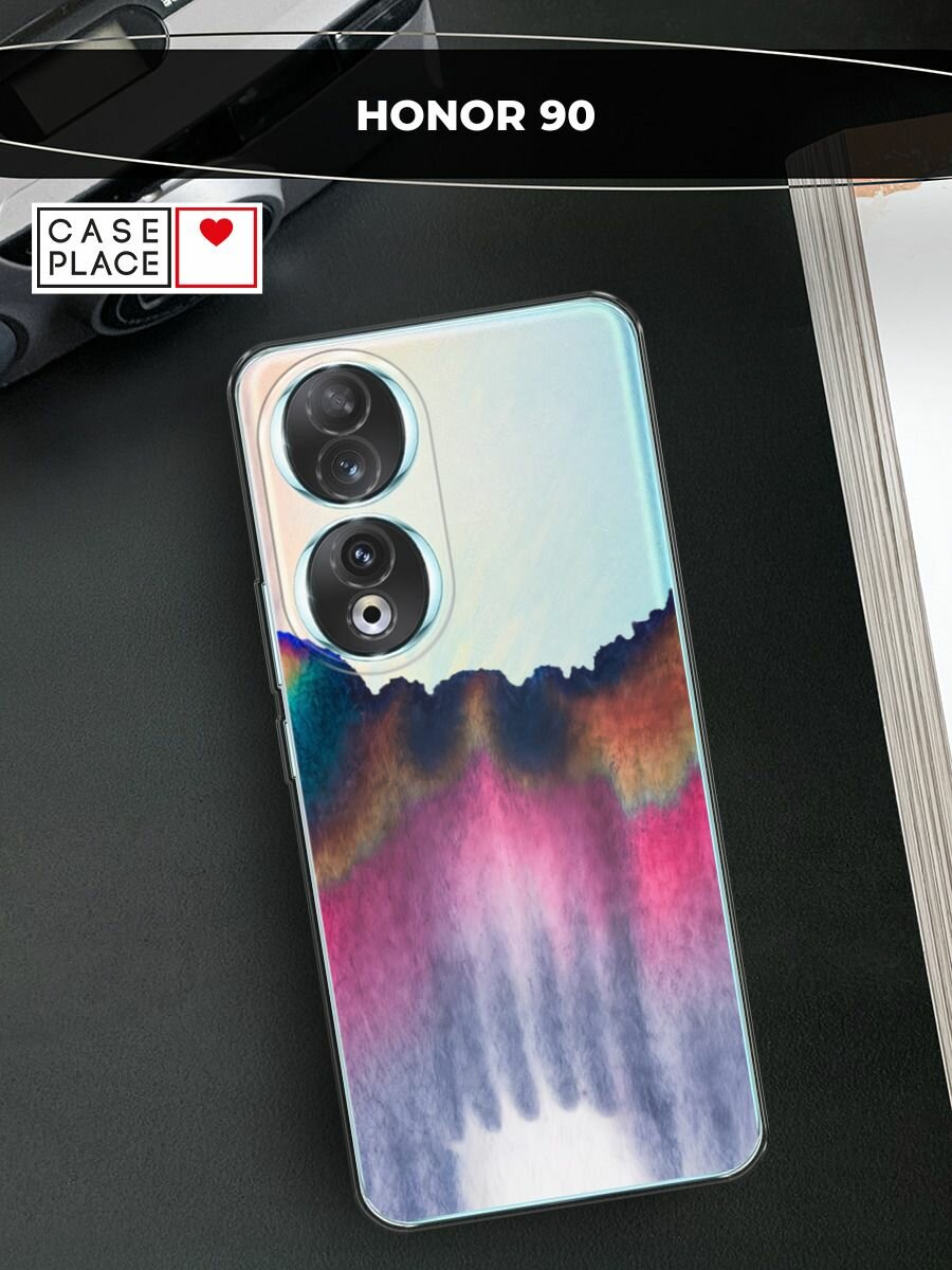 Чехол на Honor 90 / Хонор 90 с принтом Акварельная абстракция, прозрачный