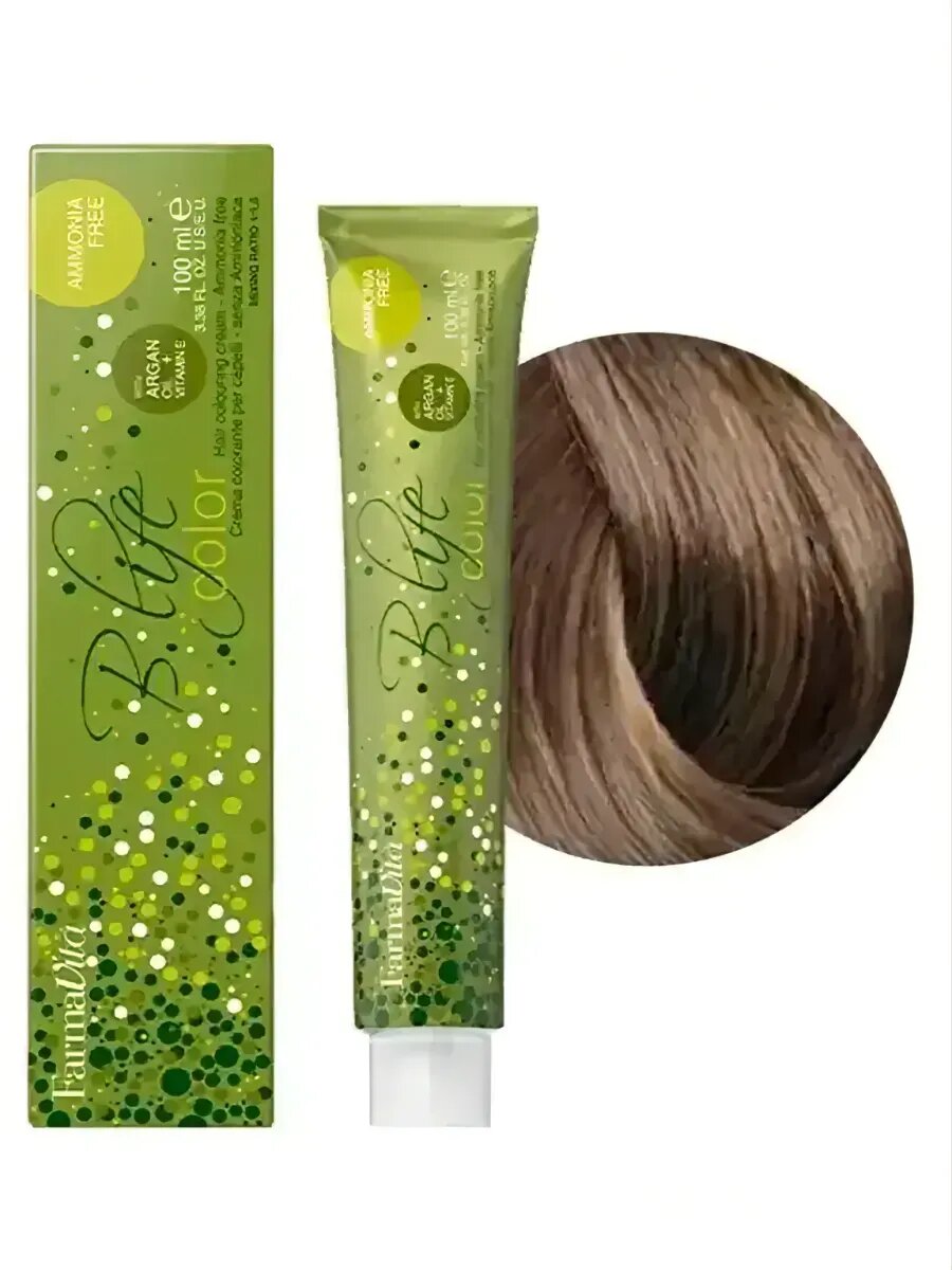 Краска для волос Farmavita B.Life Color Ammonia Free, Безаммиачный краситель для волос с аргановым маслом, 7.43