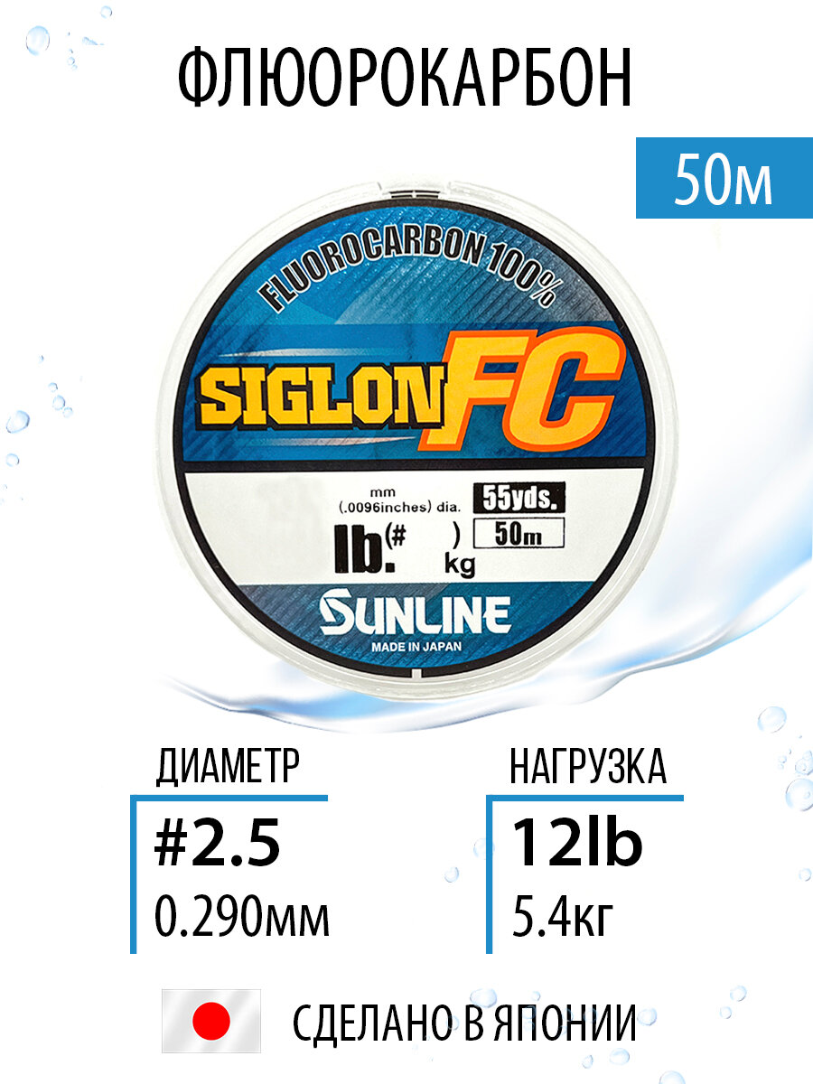 Флюорокарбон Sunline SIGLON FC 2020 50m Clear 0.290mm 5.4kg/12lb