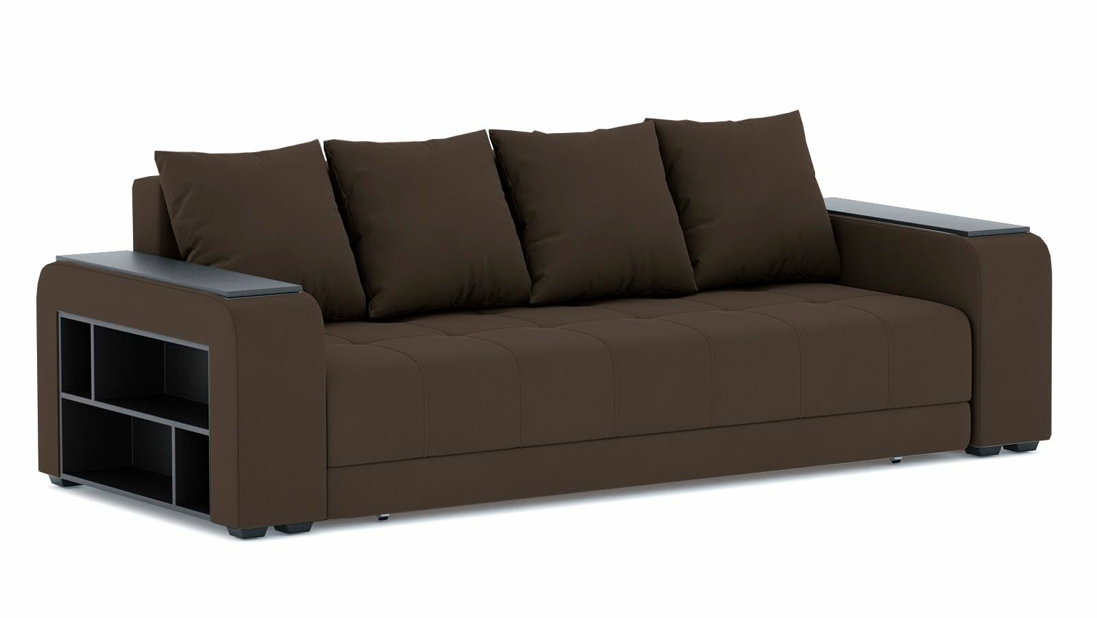 Диван - кровать Дубай Лайт, еврокнижка, пружинный блок, 255*80*110, велюр Зара Браун 20