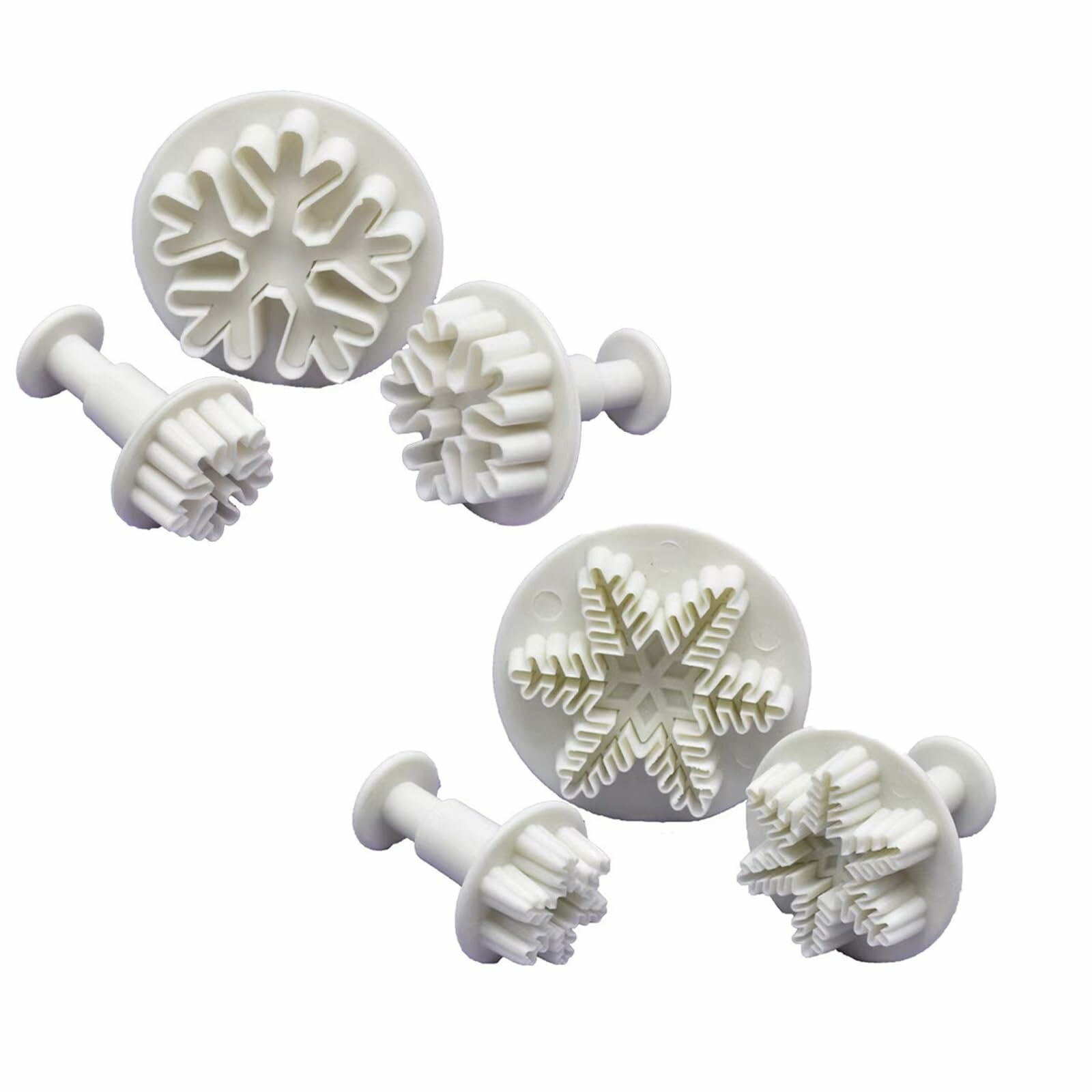 Форма для печенья Снежинка Kuci 6 штук Инструмент для тиснения Декор для рождественского торта Снежинка Декоративная форма (Грубая снежинка + тонкая снежинка)