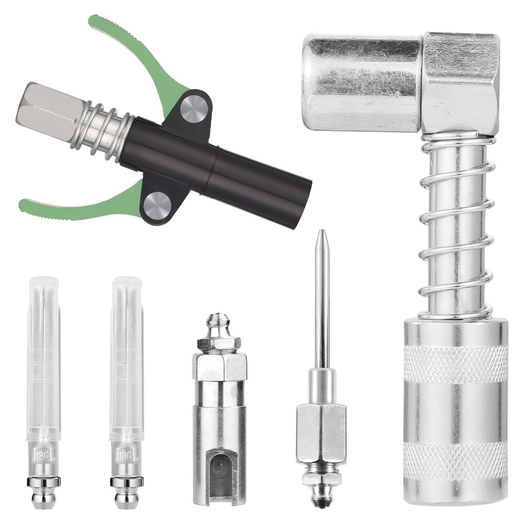 1 комплект смазочных ниппелей с фиксирующими зажимами, ручное соединение смазочных ниппелей, смазочный ниппель для смазочного шприца, аксессуары для смазочного шприца