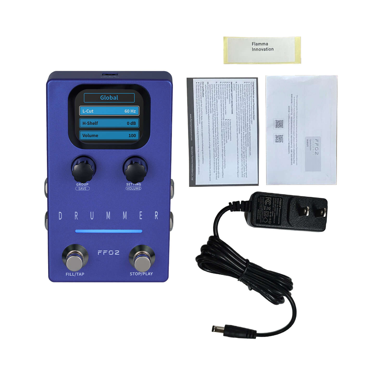 Педаль эффектов FLAMMA Drum Machine Guitar Effect Pedal: 121 грув, 11 стилей ритма, 66 настраиваемых слотов, ритмические эффекты для живых выступлений и студийных выступлений, вилка стандарта США.