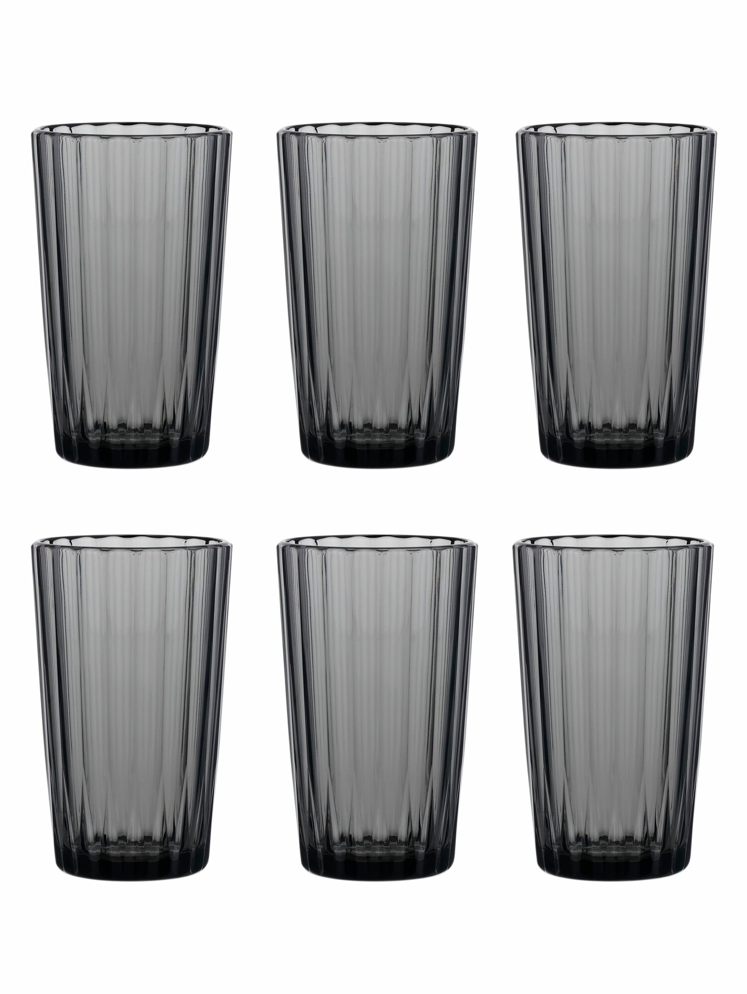 Набор стаканов для воды, коктейлей, сока, "Опытный стекольный завод", Мистерия (24с2391У), графит, 6шт. по 280мл.