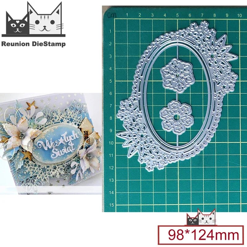 Металлические штампы для скрапбукинга овальная цветочная кайма