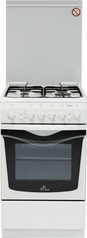 Газовая плита De luxe 506040.01г 50 см, 54 л, 4 конфорки, белый