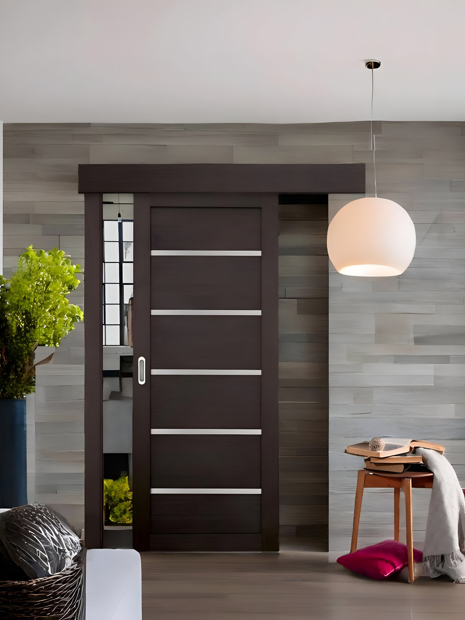 Дверь раздвижная ECO 1 венге, 70х200 см ( комплект: полотно + раздвижной механизм + добор для закрытия направляющей)