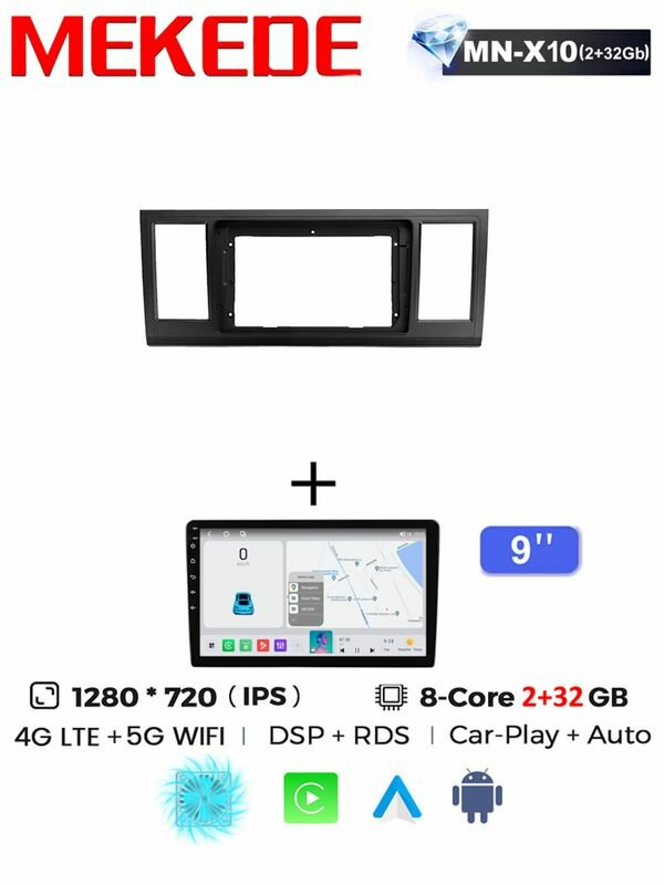 Магнитола 9" Mekede MN X10 Pro 2/32 Gb Volkswagen Caravelle 6 T6.1 T6 2015-2020 carplay
