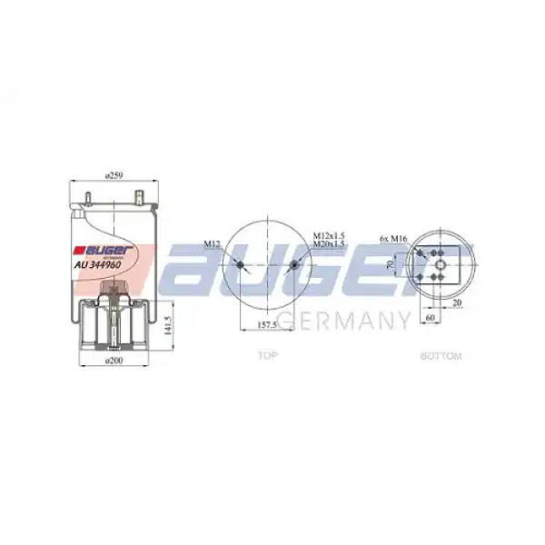 AUGER AU344960KP пневмоподушка в сборе