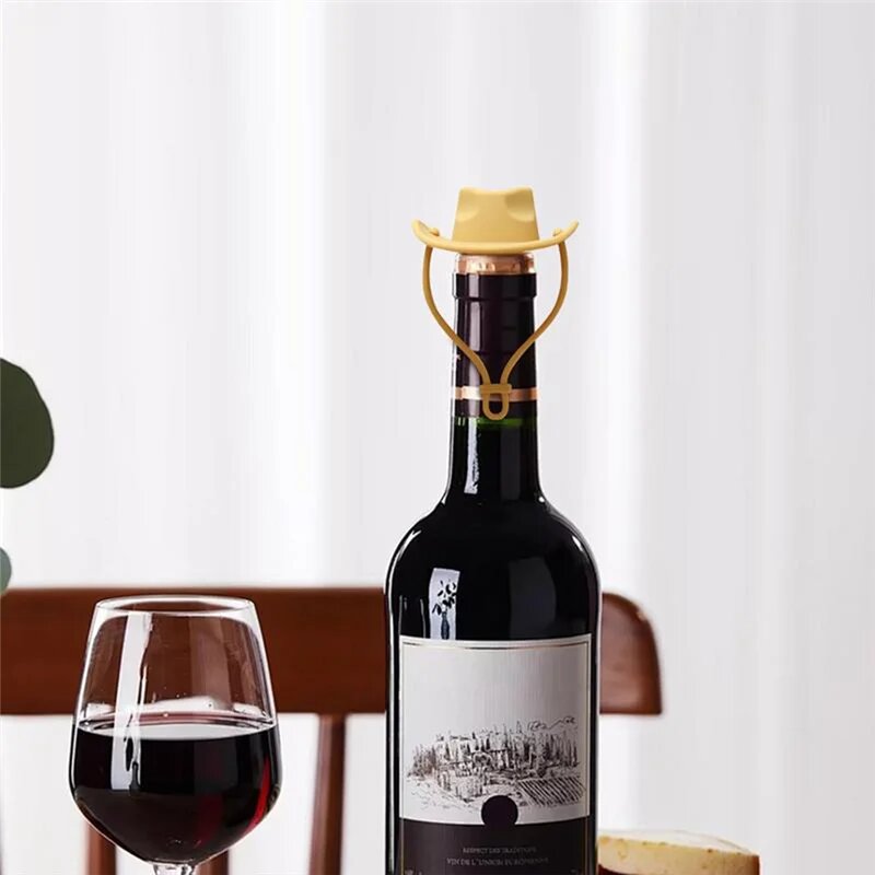 Силиконовая ковбойская шляпа-пробка для вина и пива Green