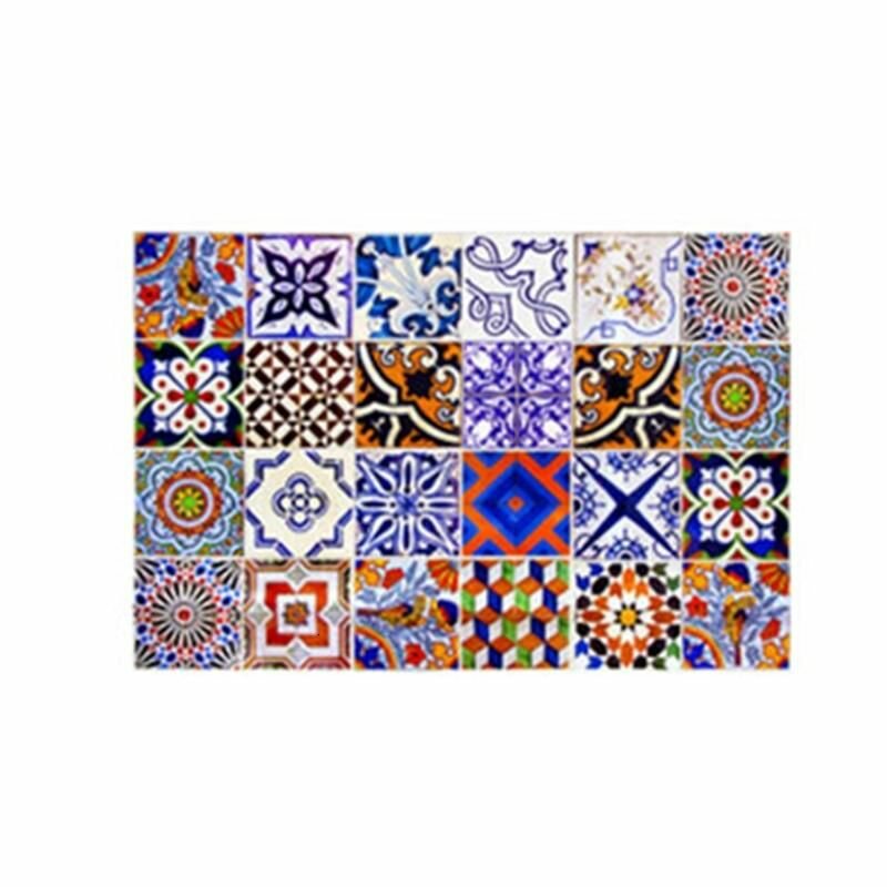 1 комплект из 24 штук, ретро-плитка, антикварная плитка с яркой пленкой 20х20см-ET223