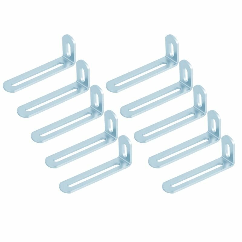 Упаковка из 10 прямоугольных фиксаторов с двойным пазом под углом 90 градусов-31x81x19 мм