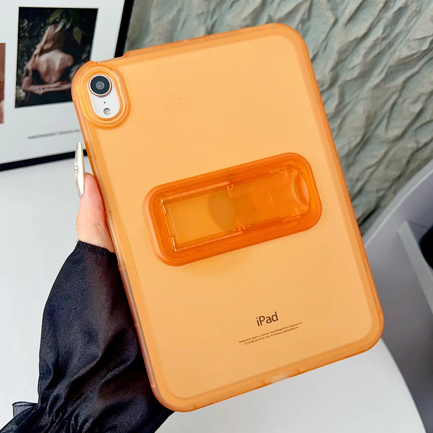 Прозрачный чехол-подставка для iPad CAPSSICUM Air 11inch 2024 2025, Оранжевый