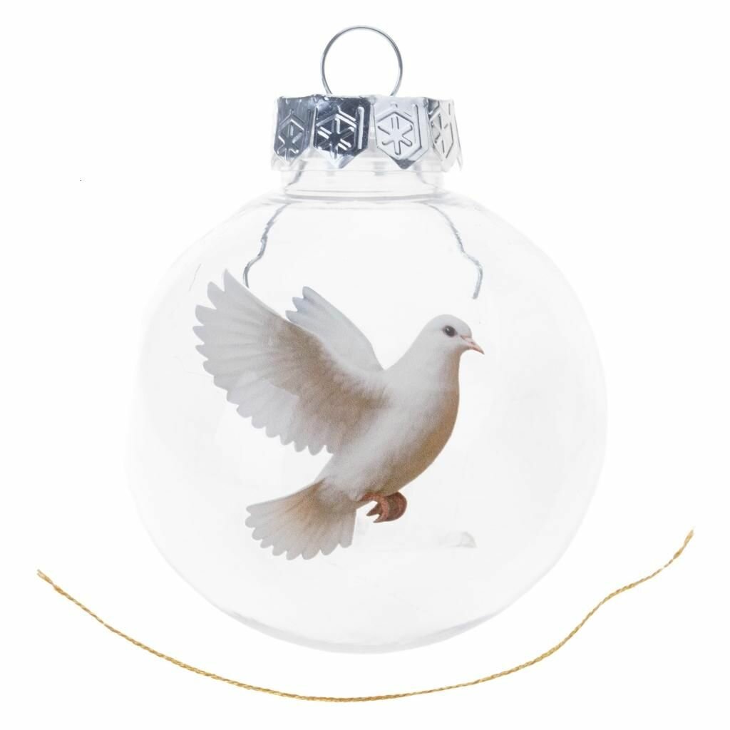 Птичка из пластика для украшения елки и дома, - Милый голубь