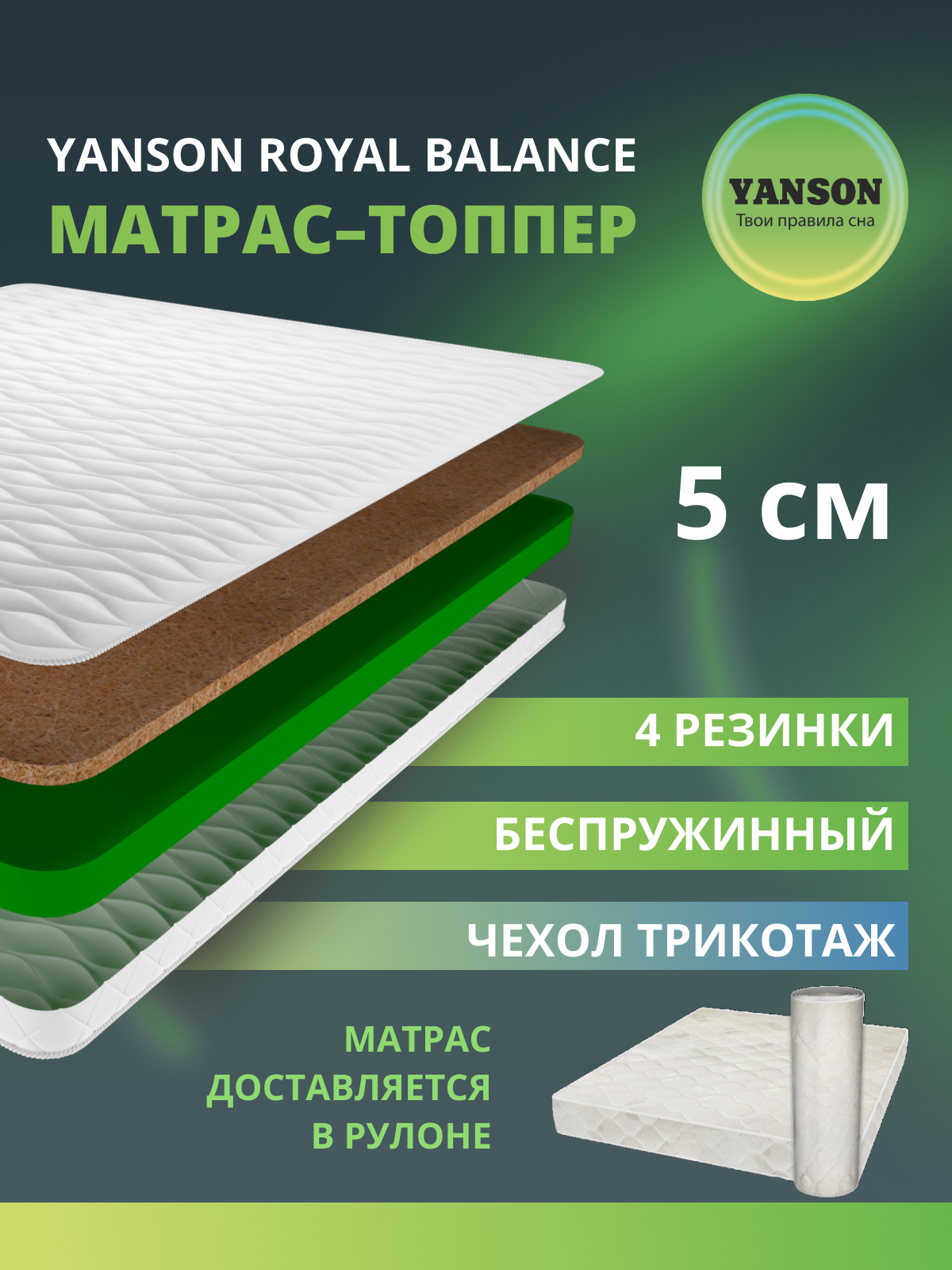 Матрас топпер 60х140, беспружинный матрас топпер, топпер на диван, топпер на кровать, ортопедический топпер