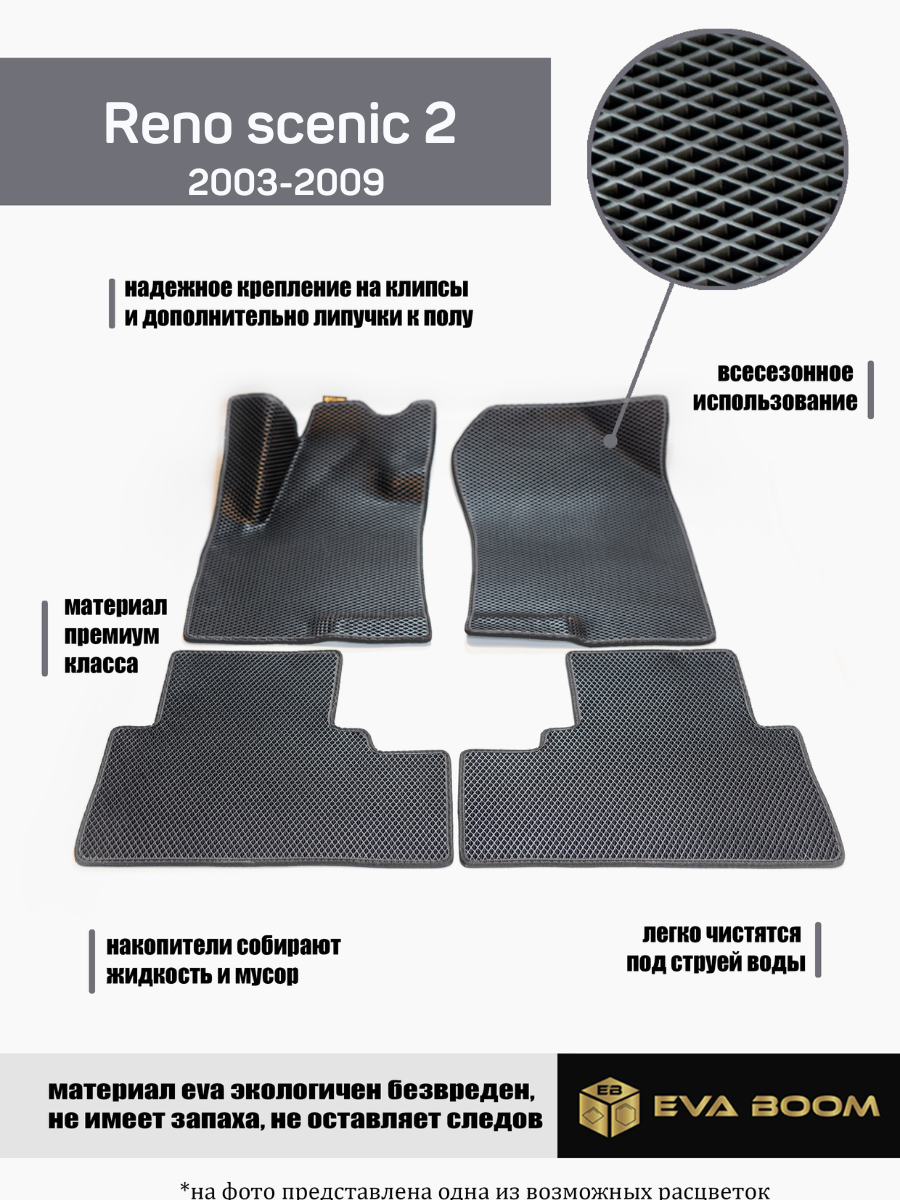 Reno scenic 2 автомобильные коврики в салон ЭВА EVA, износоустойчивый материал