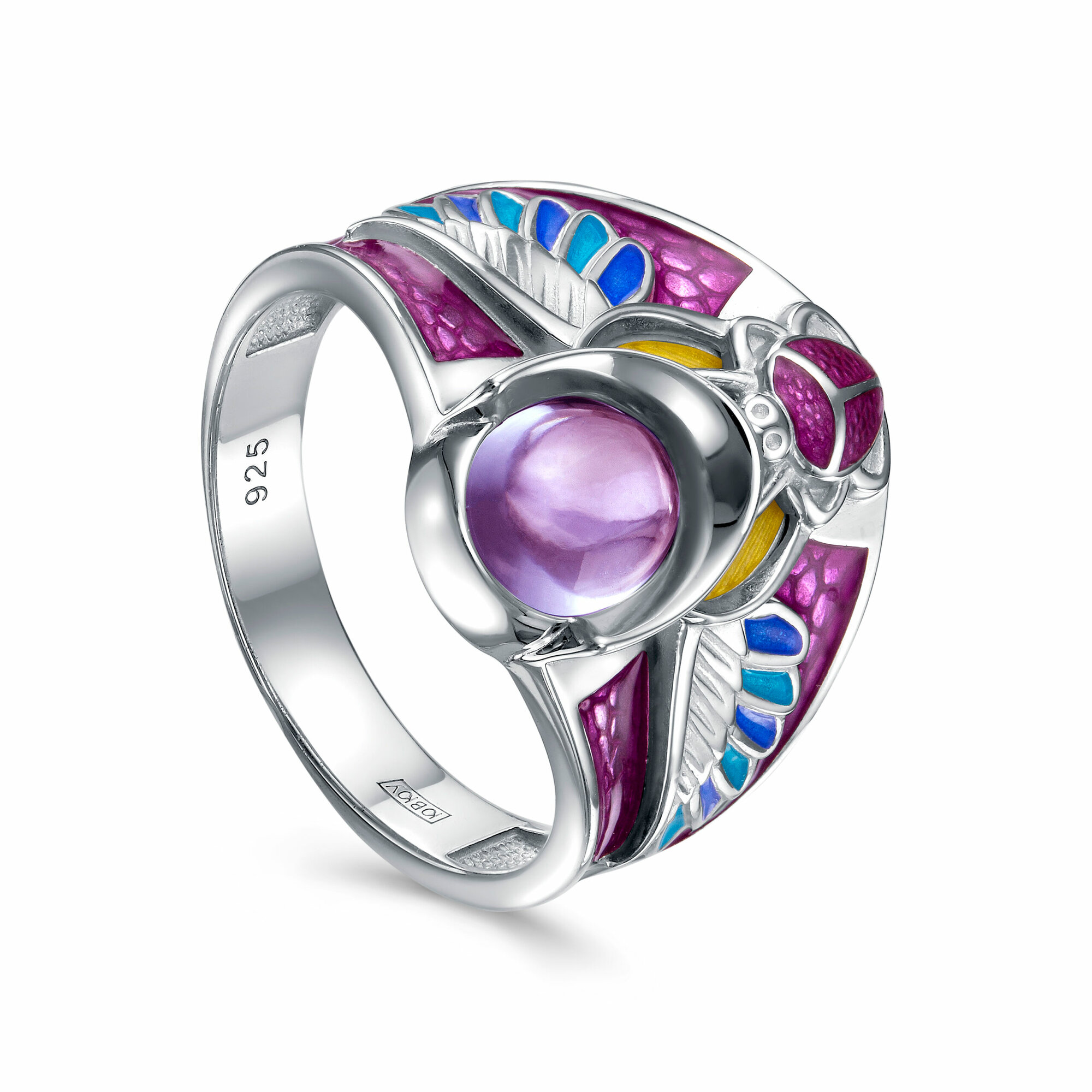 Кольцо KABAROVSKY, серебро, 925 проба, аметист