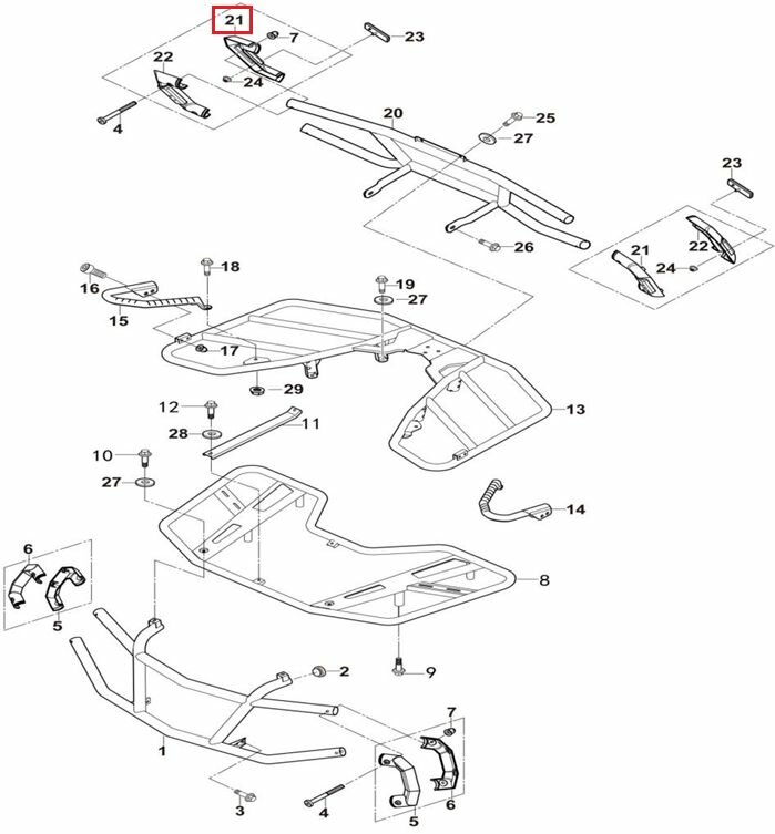 P208001821040000 Ромбовидная пластина, часть заднего бампера Hisun