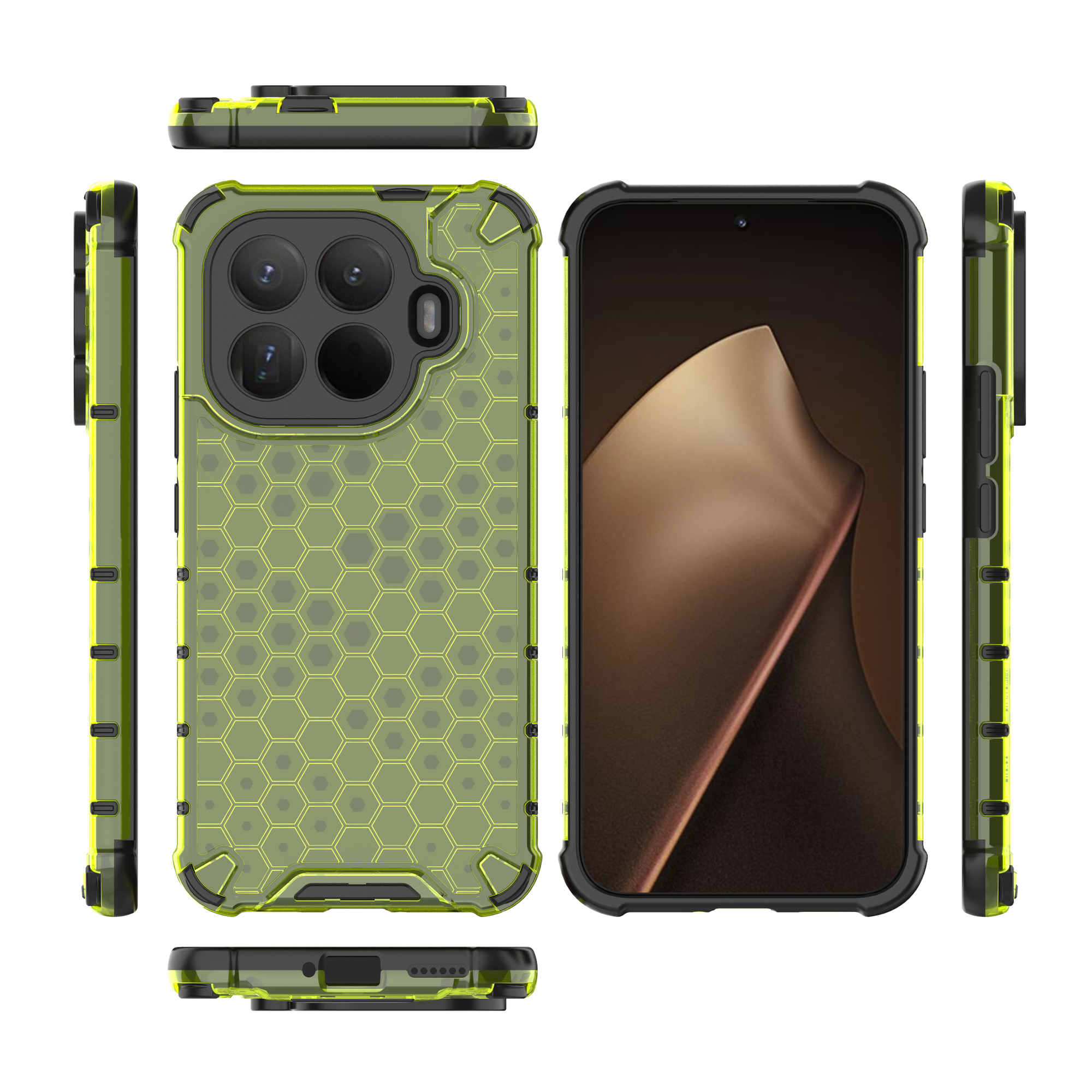 Чехол Для Xiaomi 15T Pro/Сяоми 15T Про, soft touch, чехол-кардиомонитор, поликарбонат (PC), защита камеры, ударопрочный, усиленные углы, Xiaomi, Xiaomi 15T Pro, green,