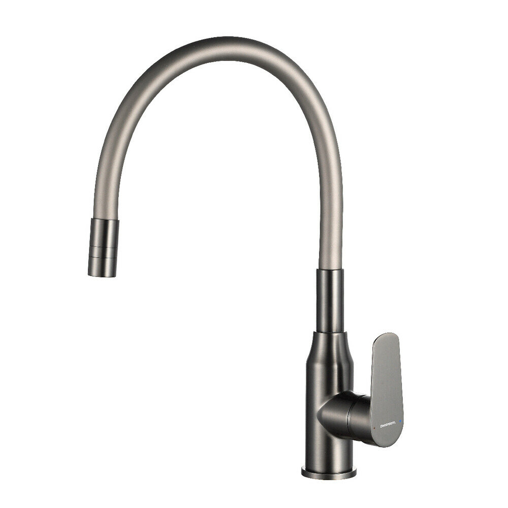 Смеситель для кухни Decoroom DR29 графит с гибким изливом однорычажный (DR29024GM)