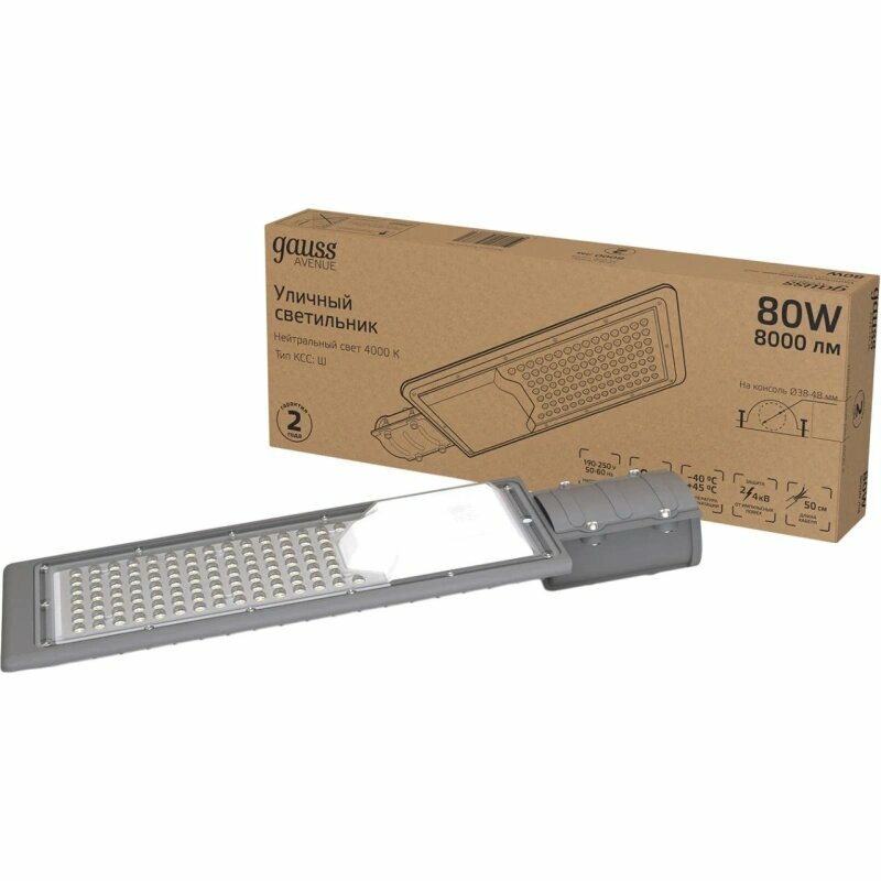 Светильник Gauss Avenue 80Вт черный (629534280)