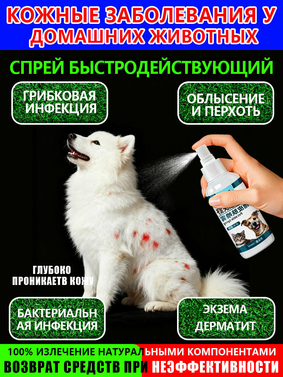 Спрей от зуда и дерматита для собак – 100 мл
