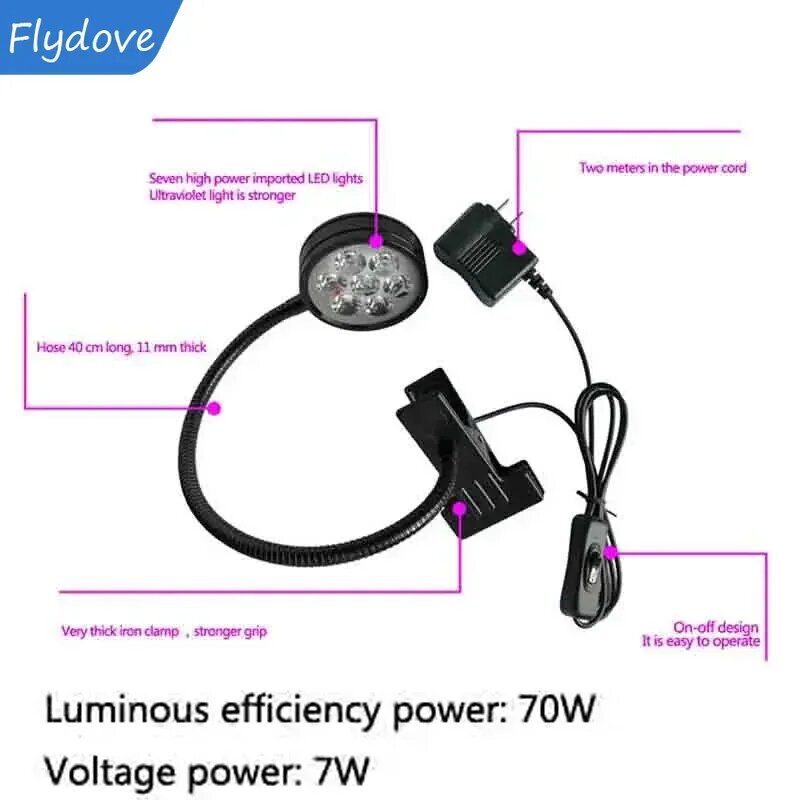 Портативная УФ-лампа 365/395/405 нм Фиолетовый, 365nm, EU, 70W