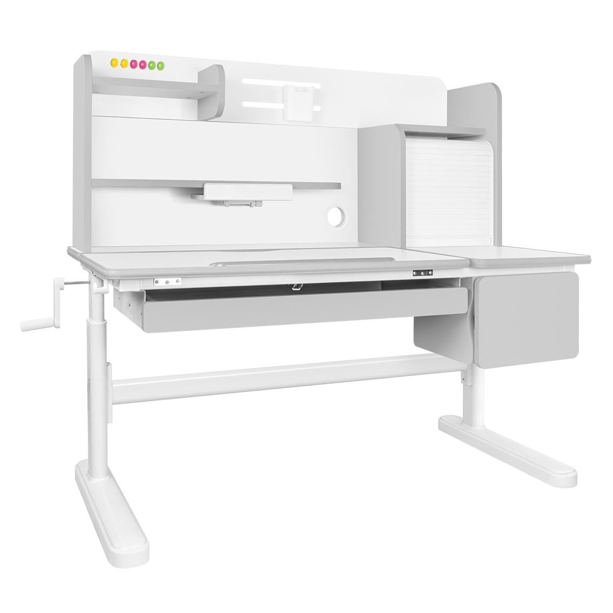 Детский стол парта Kinderzen Maximus белый/серый