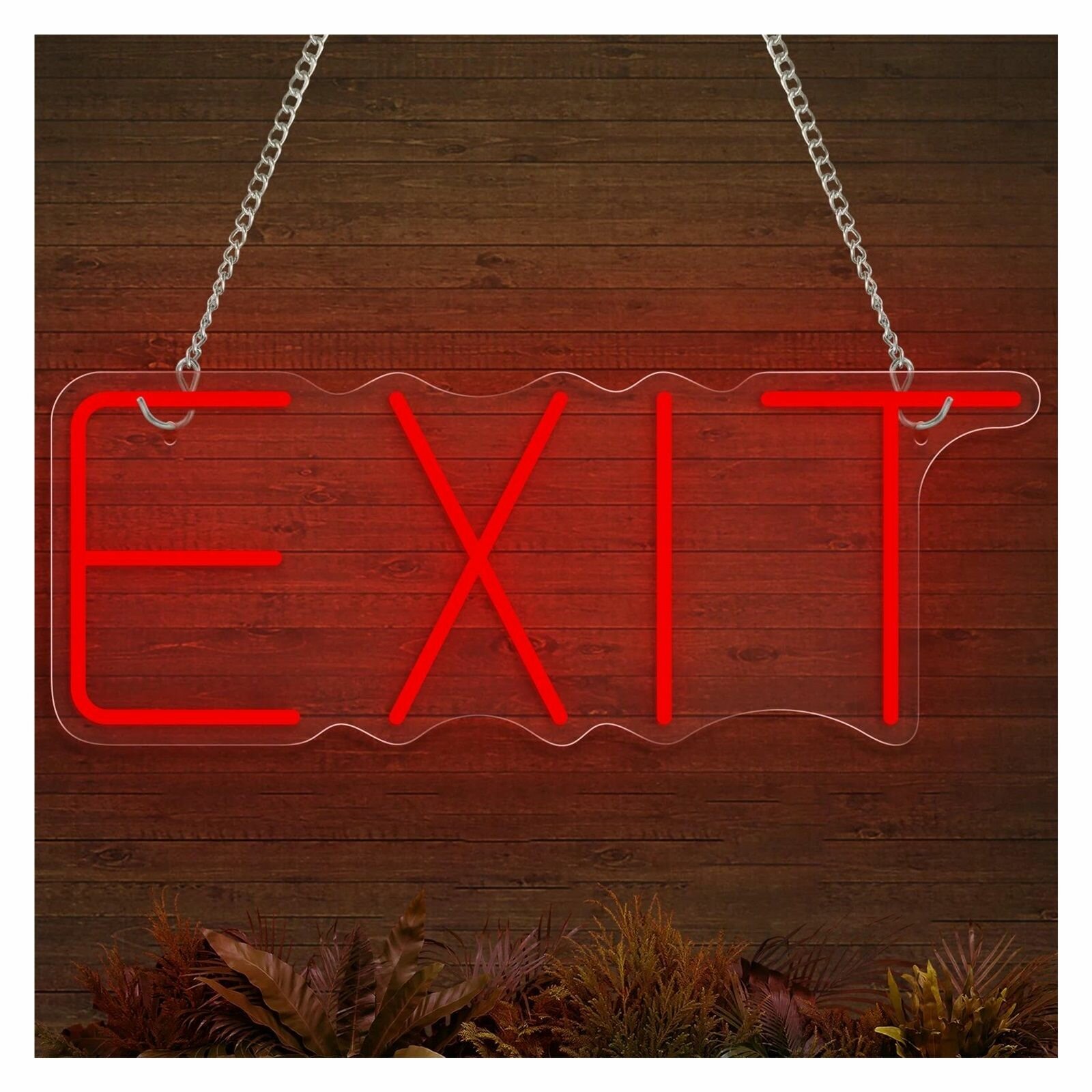Светодиодный Неоновый Знак "EXIT" С Питанием От USB 15см 40см