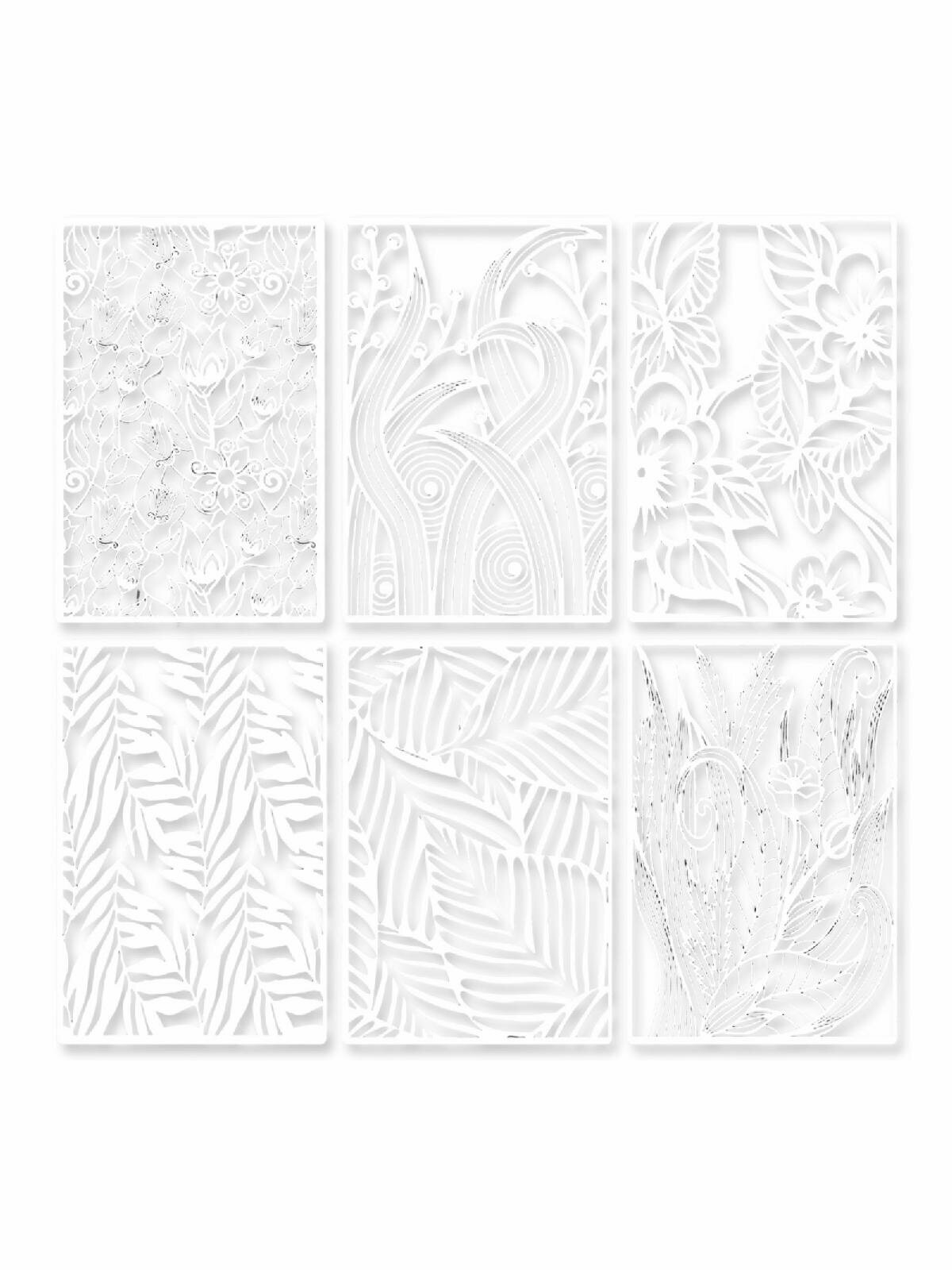 6/12 шт. трафареты с листьями и цветами, шаблоны для рисования домашних животных для изготовления открыток