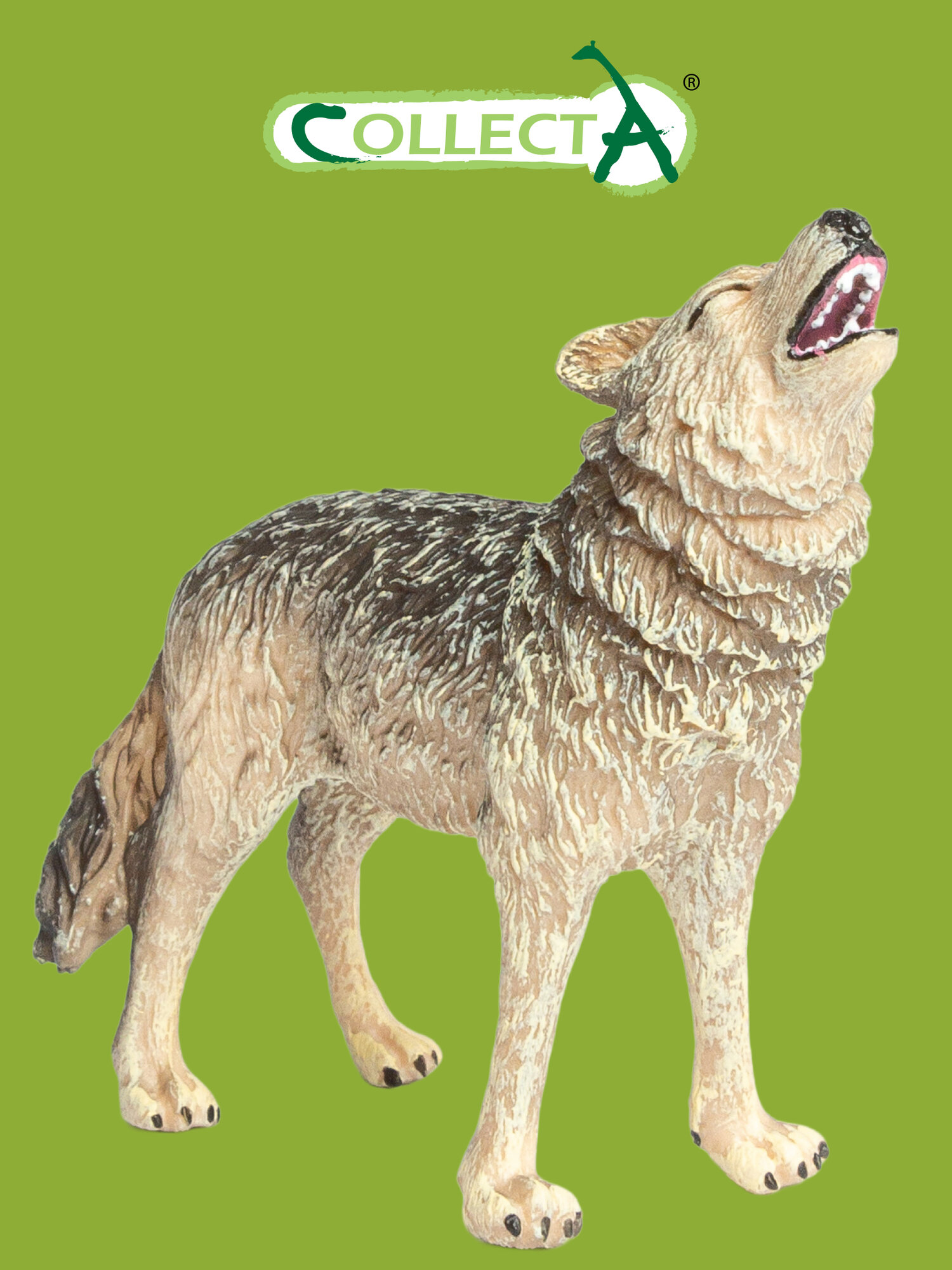 Фигурка животного Collecta "Обыкновенный волк воющий" высота 8 см, 88844b