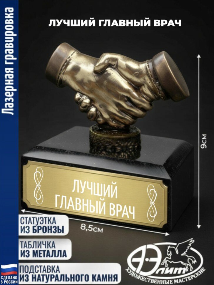Статуэтка Рукопожатие "Лучший главный врач"