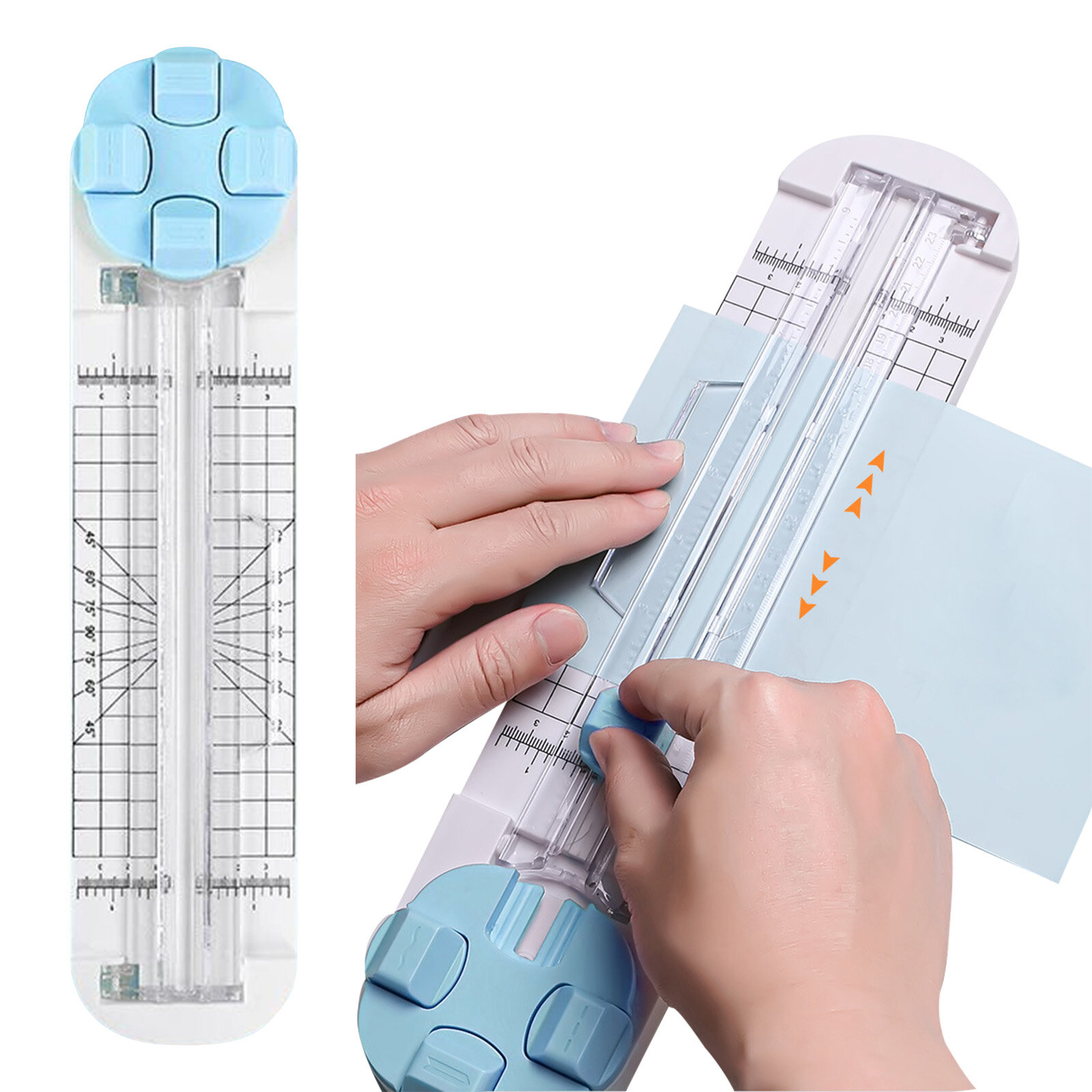 Резак для бумаги с функцией биговки, с резиновыми ножками