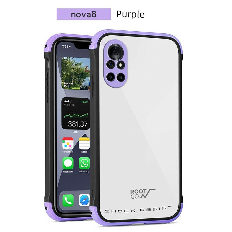 Прозрачный силиконовый чехол для Huawei Nova 8 с полной защитой камеры, ударопрочный, фиолетовый цвет, современный
