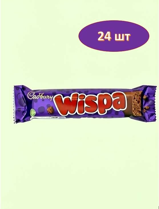 Молочный шоколадный батончик Cadbury Wispa 36 гр. 24 шт.