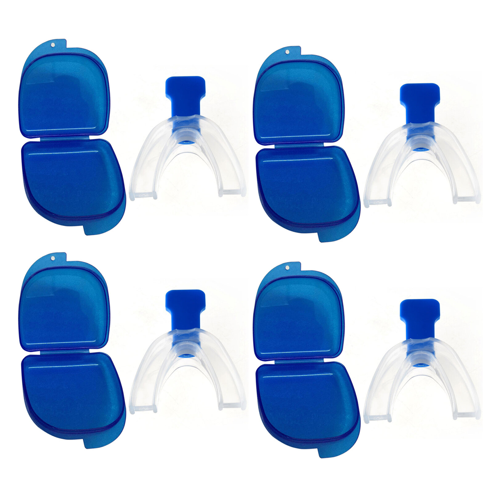 Защитные капы для зубов от стеснения при сновидениях и храп у мужчин и женщин, устройства для решения проблемы храпа, капы от стеснения зубов, ночные капы от стеснения зубов, 4 штуки, синий цвет, материал EVA, стиль практичный, применение для сна,