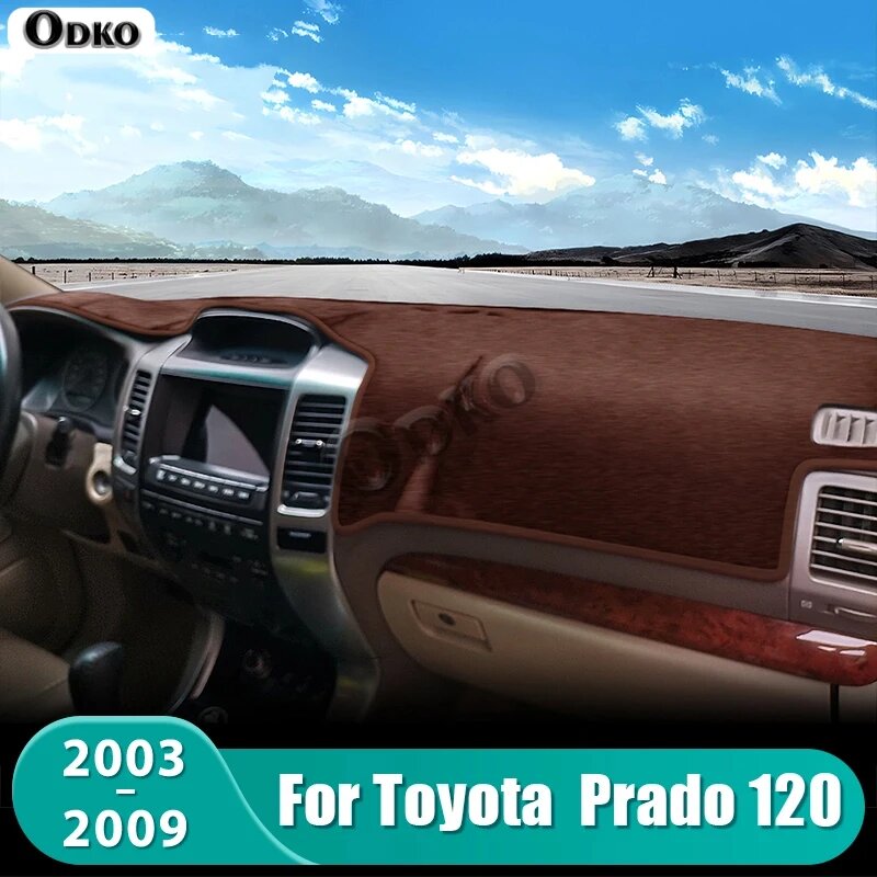 Для Toyota Land Cruiser Prado 120 FJ120 2003-2009: Нескользящий солнцезащитный чехол на приборную панель, аксессуары