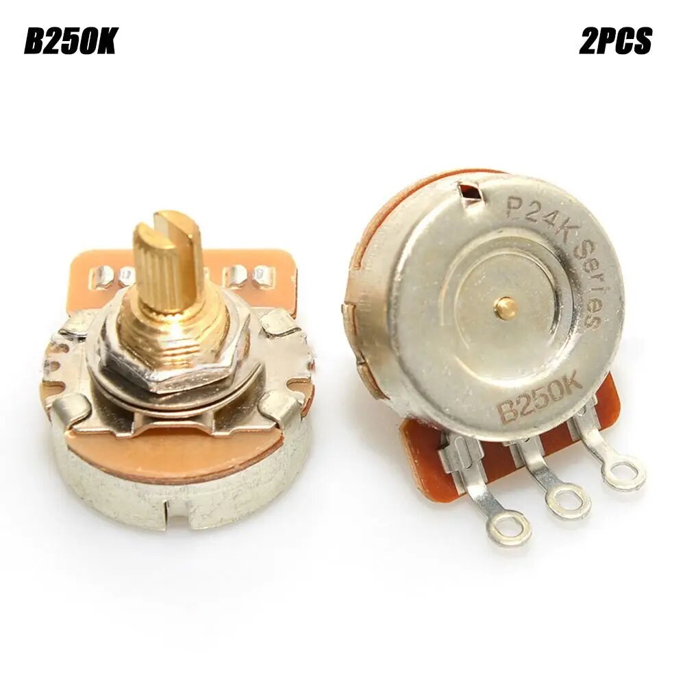 Гитарные потенциометры латунные 24-зубчатого резьбового шпинделя 250кОм/500кОм B250K