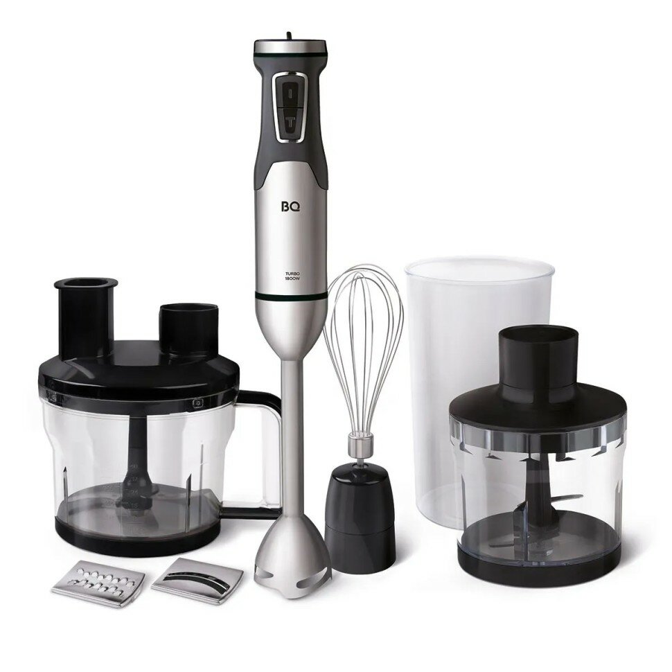 Блендер BQ HB601S, 1800Вт, 20 скоростей, 5 насадок, стеклянная чаша