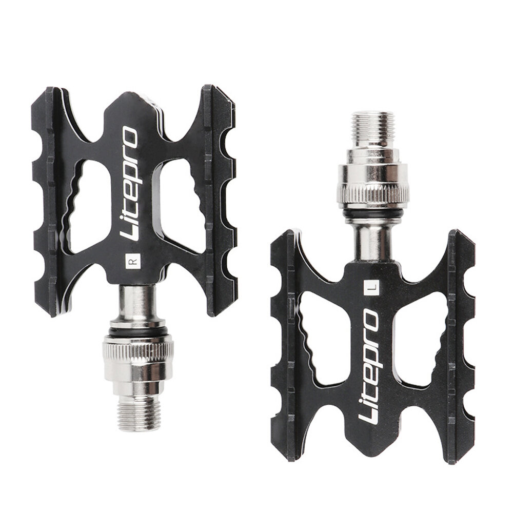 Litepro Quick Release Bicycle Pedal для складывающихся велосипедов из алюминиевого сплава с подшипниками, запчасти для доработки, педаль для дорожных велосипедов, черный, красный, серебристый, золотой, диаметр резьбы 14мм, размер 109*63мм, вес 315г,
