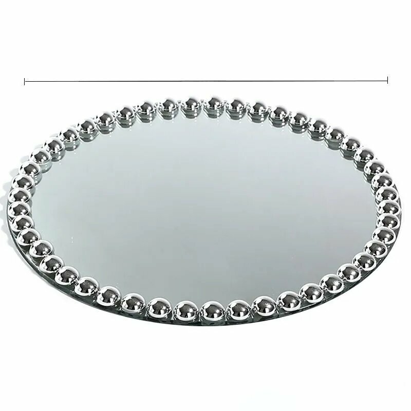 Kiboule Блюдо сервировочное, 1 шт Серебряная бисерная зеркальная пластина