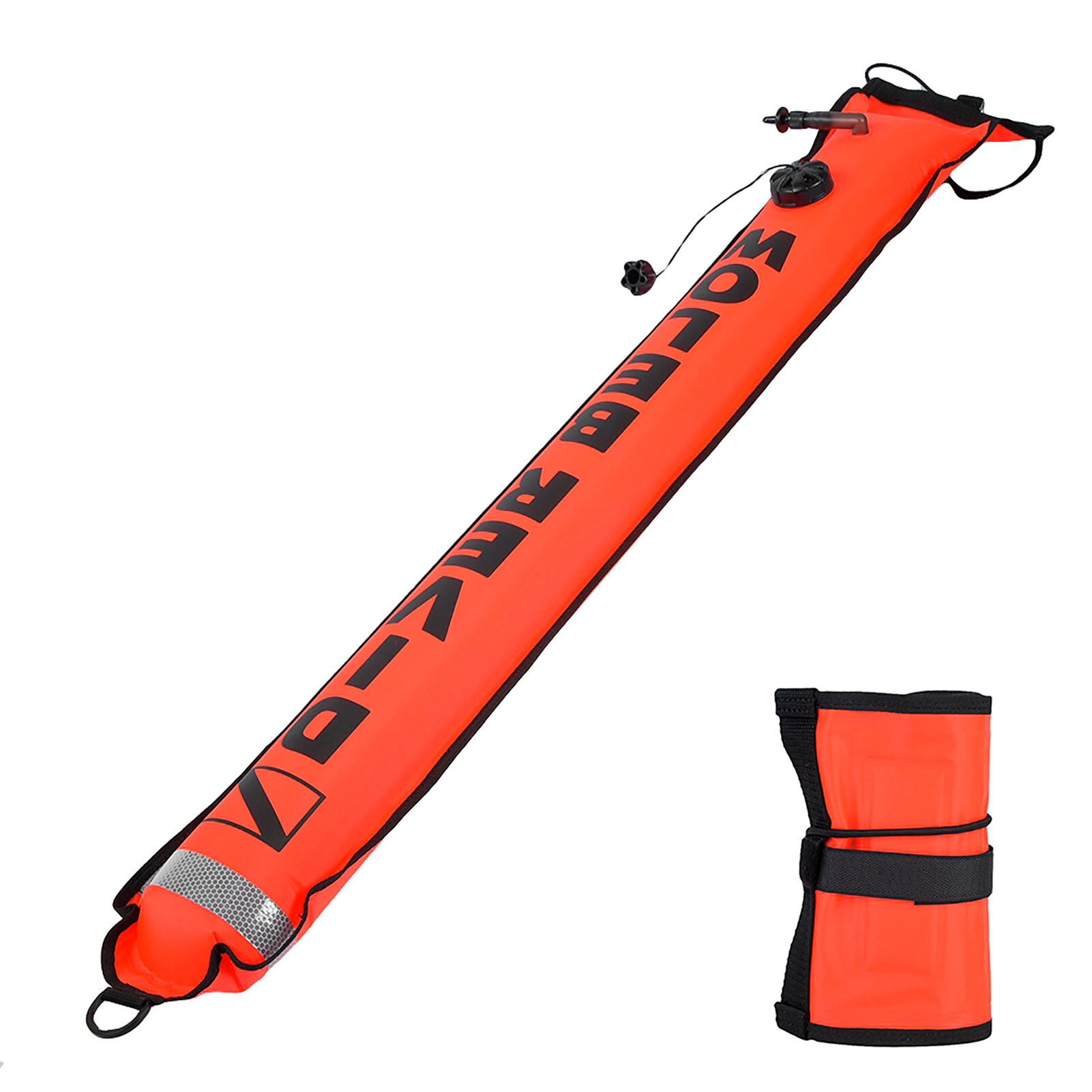 4FT High Visibility Inflatable Scuba Diving SMB Surface Signal Marker Buoy (Red)