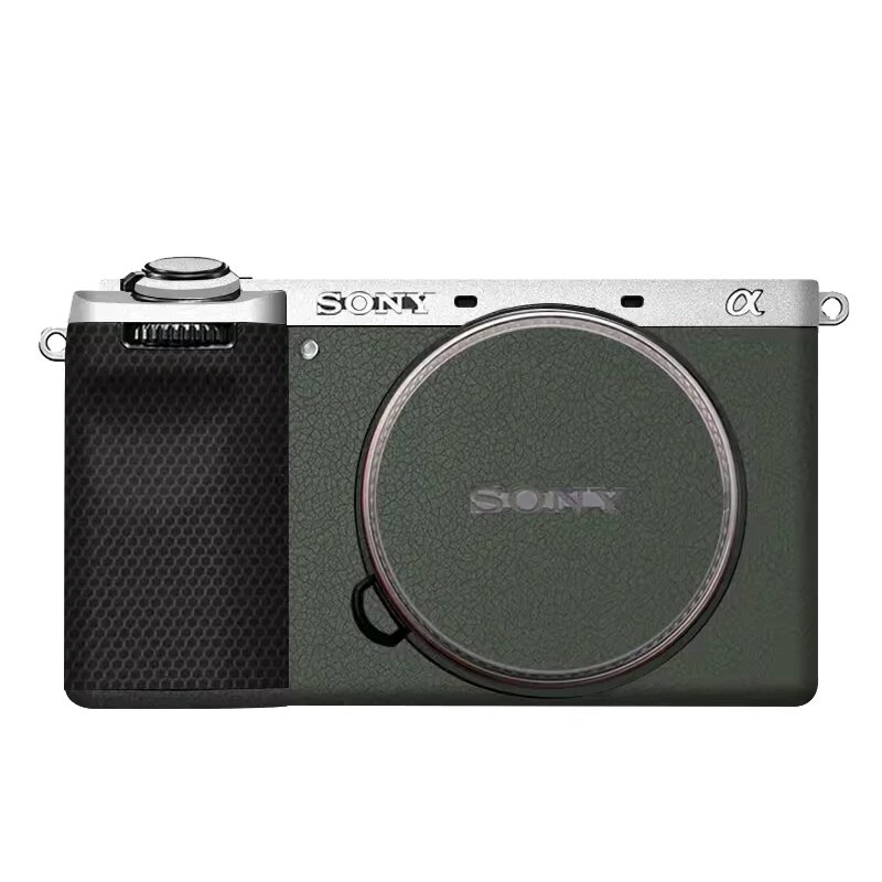 Защитная пленка для камеры Sony A6700 с матовым серебряным верхом и зернистым зеленым основанием, полная защита