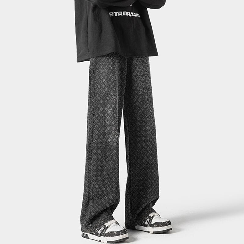 JYL Джинсы Мужские Гонконгские С Надписью Хип-Хоп Стильные Деним, Размер_3XL