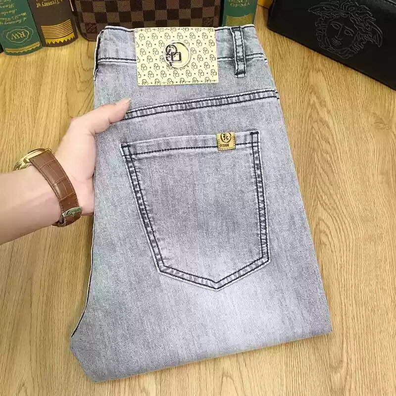 Тренд RONG CH Мужские Брюки Серые Большие Карманы Карго Американские Хип-Хоп Деним, Размер_33