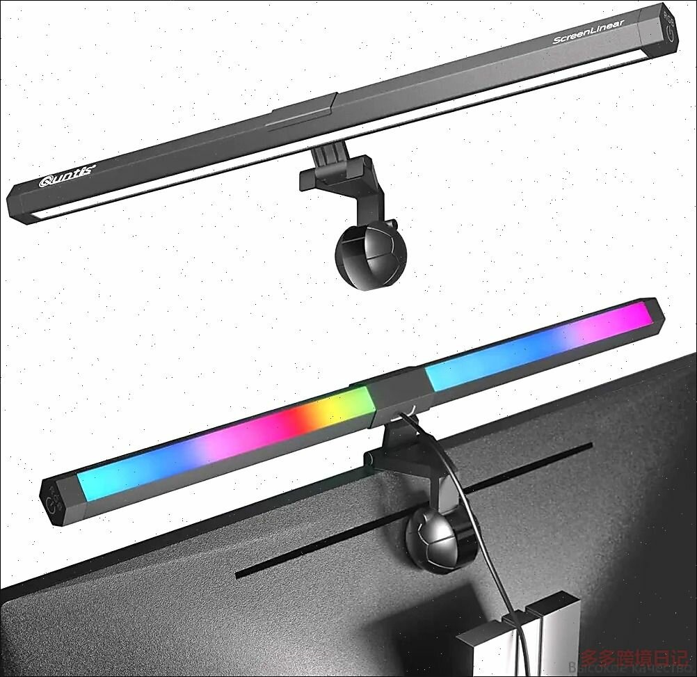 RGB подсветка монитора Quntis, лампа для игрового домашнего офисного стола с двойным освещением, 15 режимов диммера,