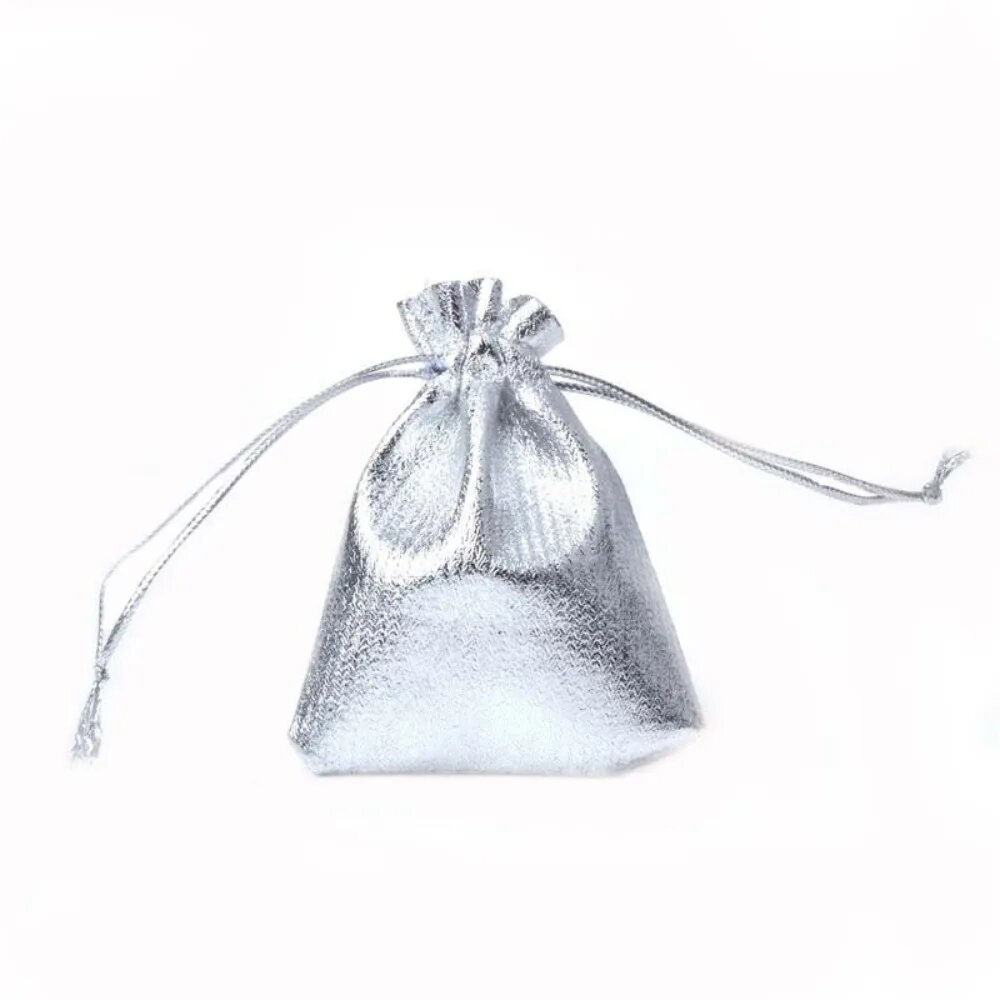 Подарочные мешочки из золотой фольги 50 шт. Silver, 7x9cm