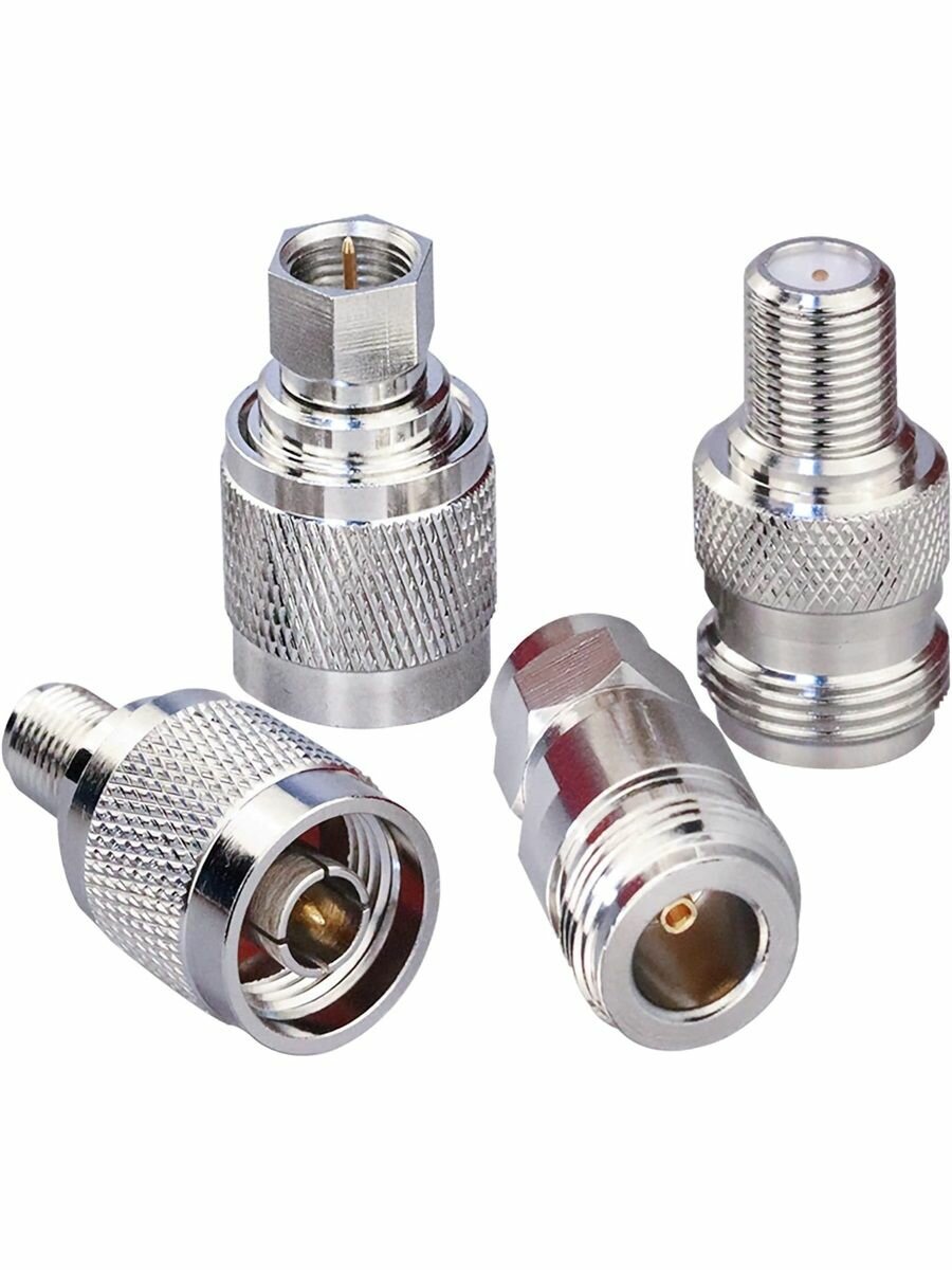 4-в-1 комплект переходников N и F, разъем F мама к N папа, коаксиальный адаптер для антенны, удлинителя, радиочастотный соединительный комплект